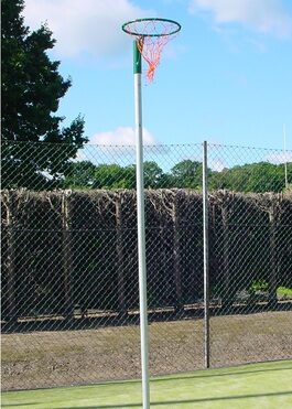 In-ground galvanised post c/w socket, thermoplastic coated ring and net ...